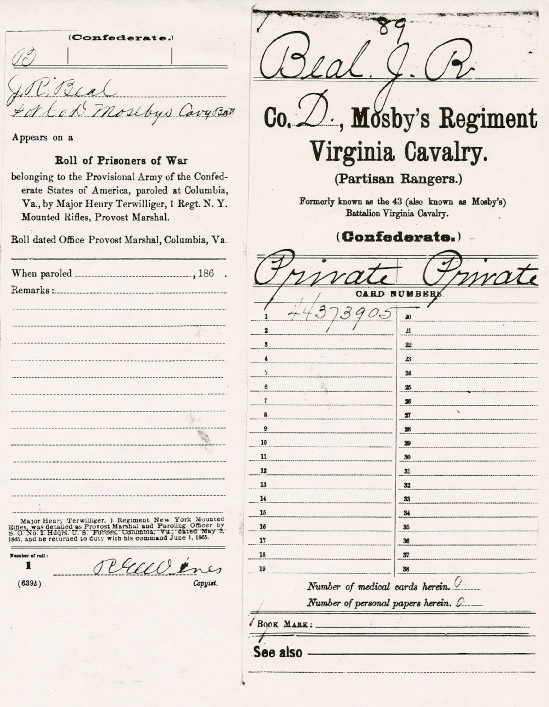 Joseph Russell Beal, Mosby's Rangers